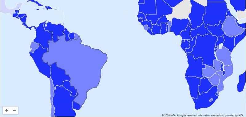 Mapa interativo fornece informações sobre viagens aéreas durante pandemia